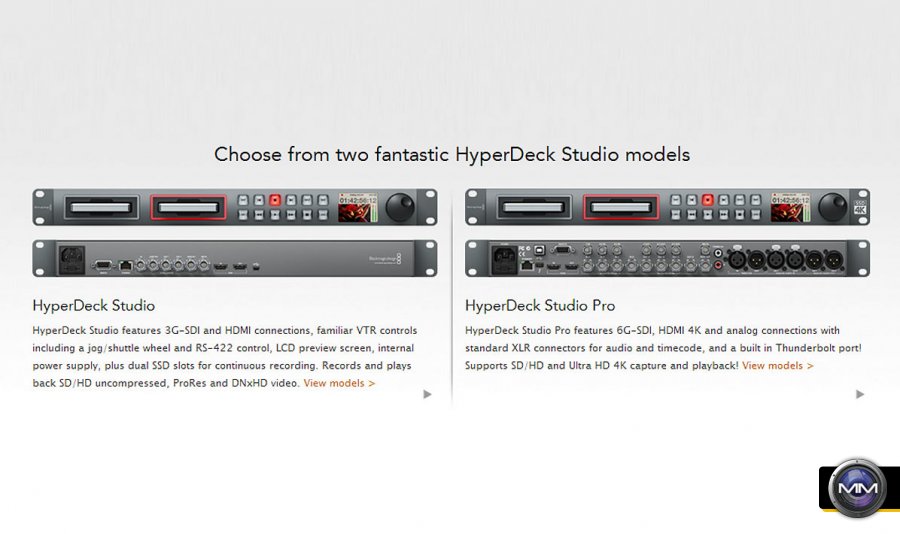 Blackmagic Design Announces New HyperDeck Studio Models